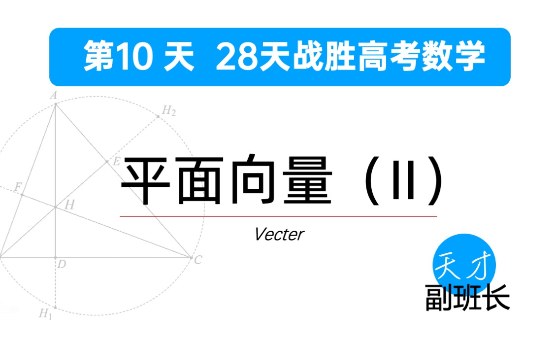 【#10下】【28天战胜高考数学】平面向量(II) | 高中数学 | 高考数学