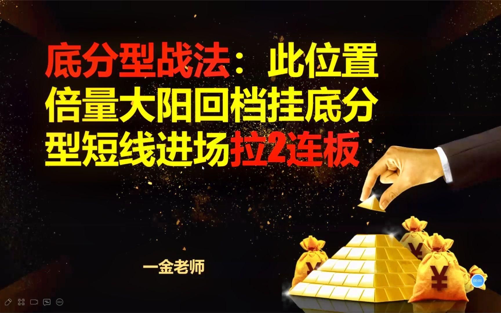 底分型战法:此位置的倍量大阳线挂底分型k线组合短线进场拉连板