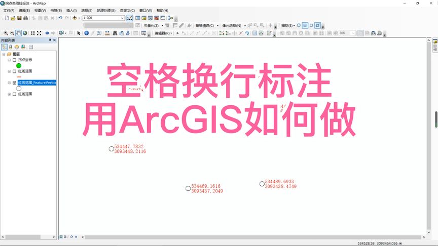 空格换行标注用ArcGIS如何做