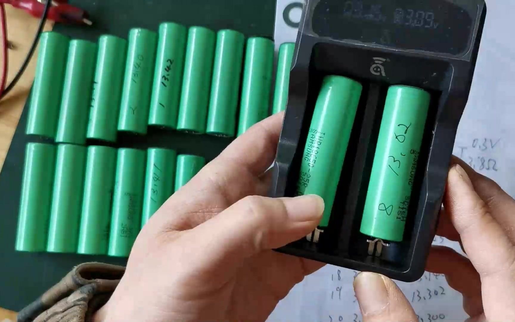 拆机动力18650锂电池内阻测量与充电