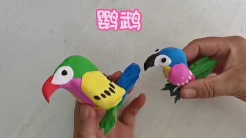 手工粘土鹦鹉详细教程来了非常简单和孩子一起做手工!