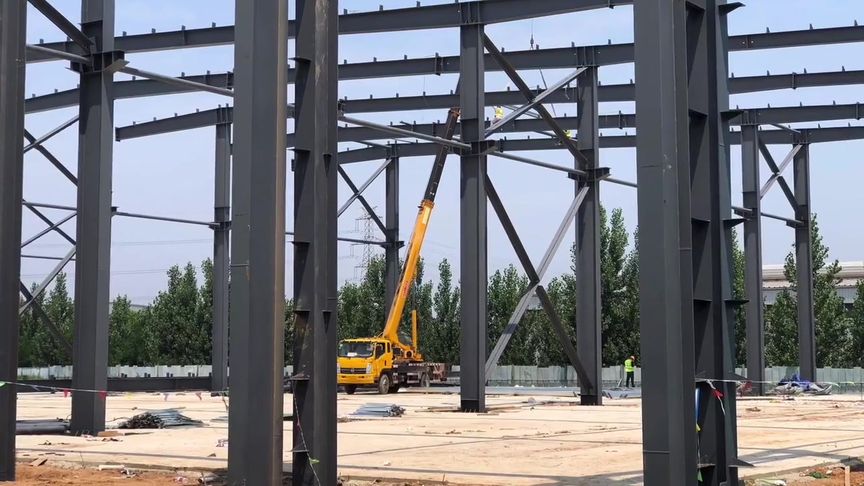 一分钟了解钢结构安装过程#记录在工地上的日子