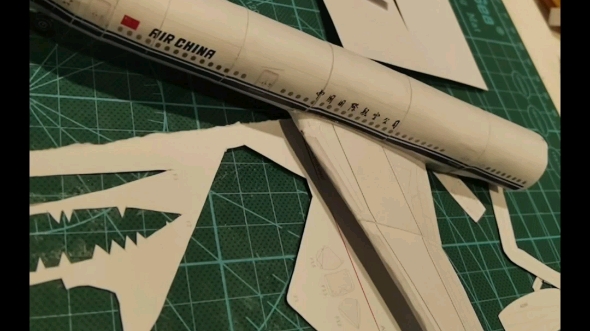 国航A350-941XWB客机,纸模型制作,比例1/240