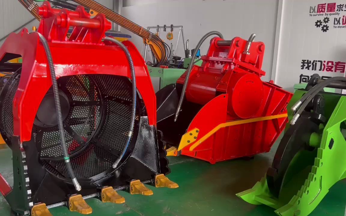 山东挖机旋转筛分斗 碎石筛分斗 土壤分离修复筛分斗