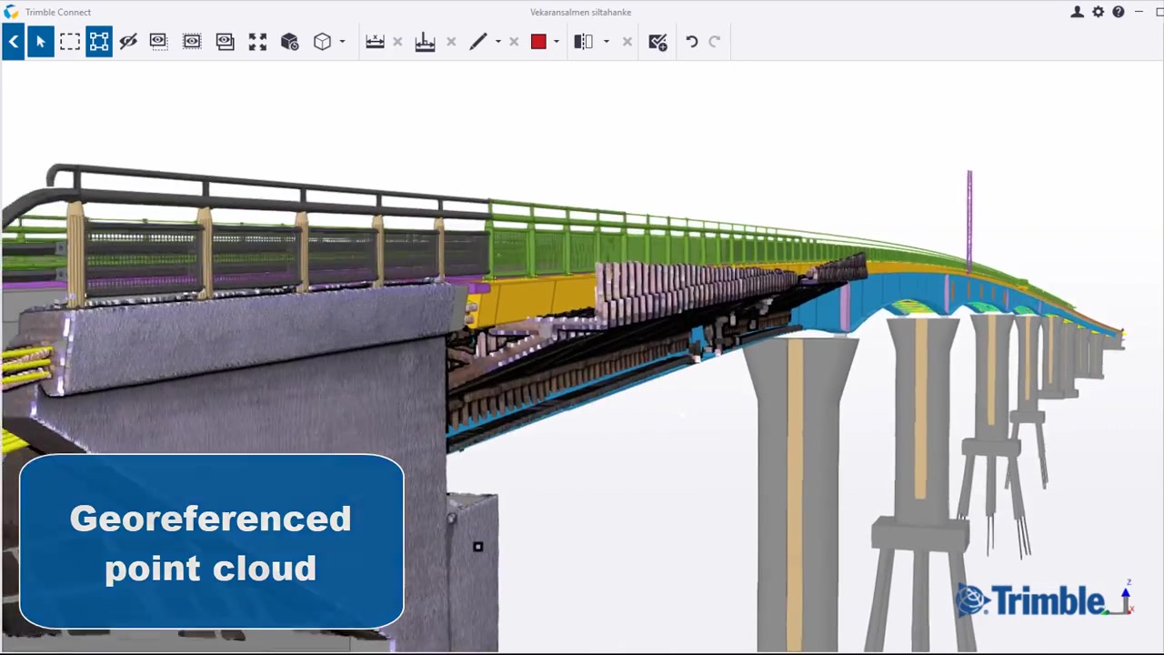 使用Trimble Connect中的点云检查竣工结构