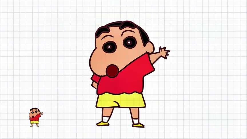 卡通简笔画大全:画蜡笔小新简笔画