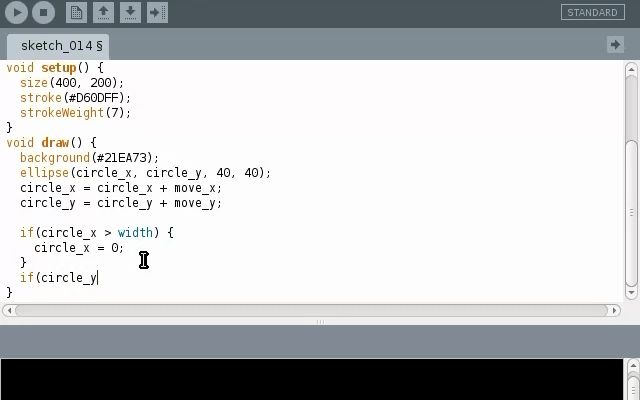 Processing快乐编程015 画布内反弹球效果