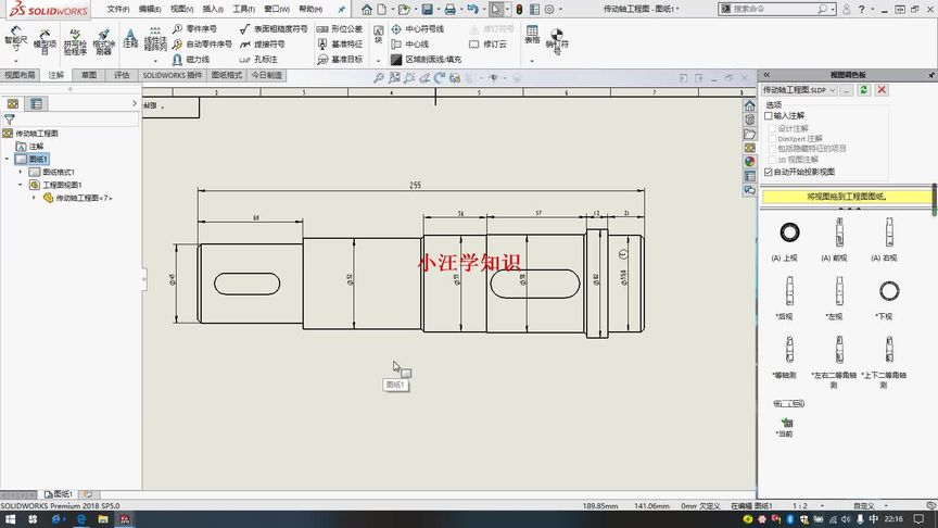 齿轮传动轴的工程图标注