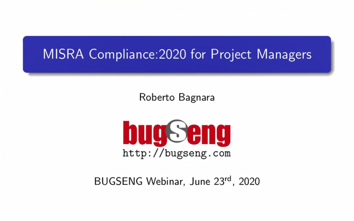 MISRA Compliance-2020 for Project Managers