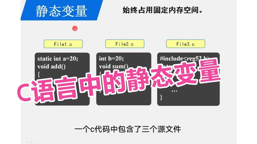 介绍C语言中的静态变量,及其使用注意事项