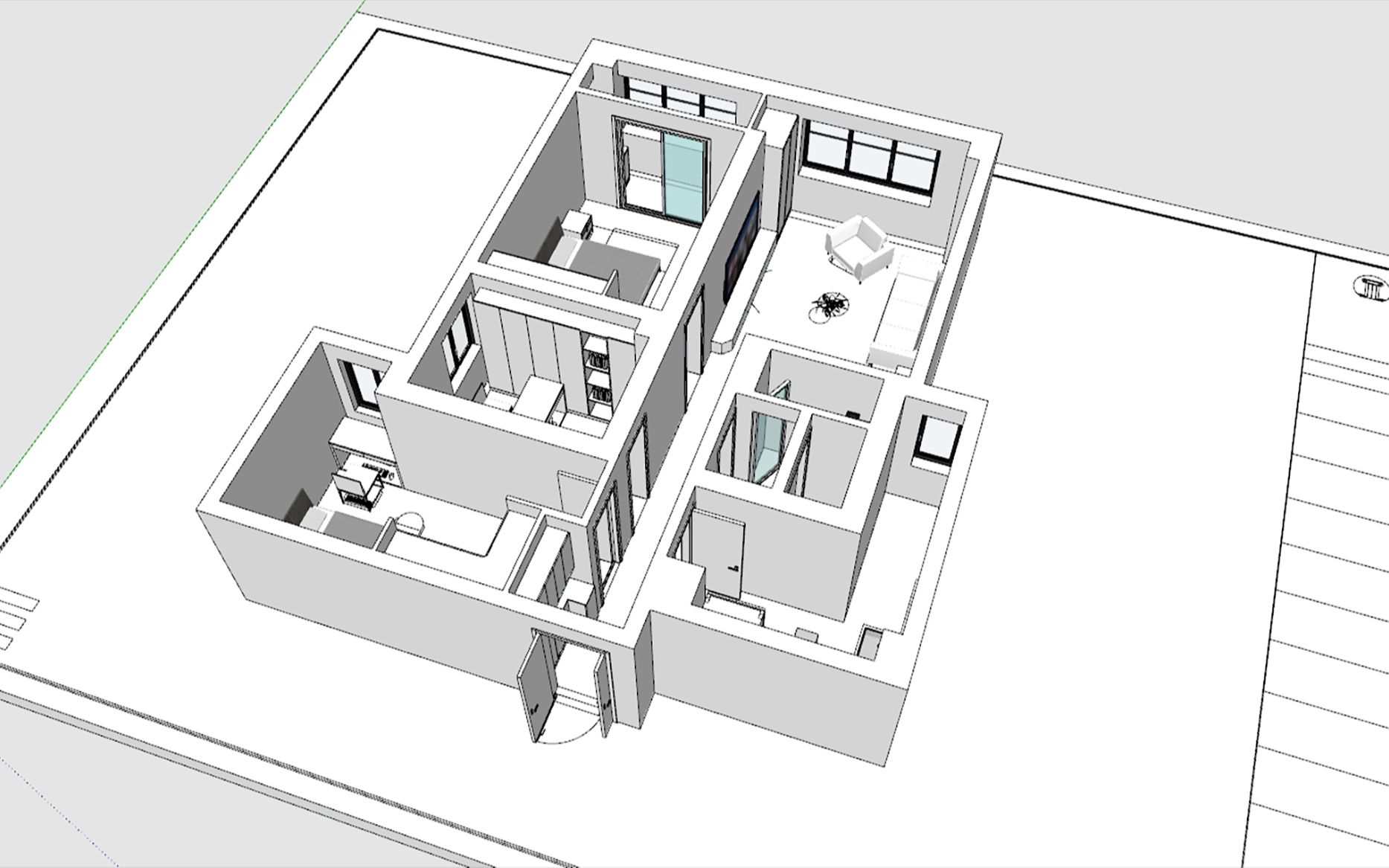 「 设计日常 」95方3分离卫生间方案建模日常