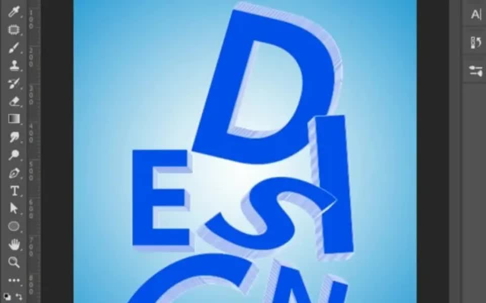 PS教程ߒ�立体重叠字体效果☑️