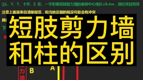 土建-如何区分短肢剪力墙和柱?有什么区别?【水木造价】