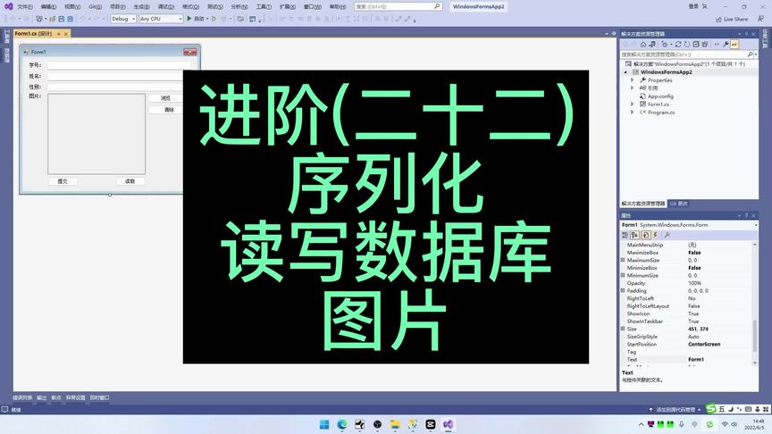 CS1022-进阶(二十二)序列化插入图片到数据库 #编程
