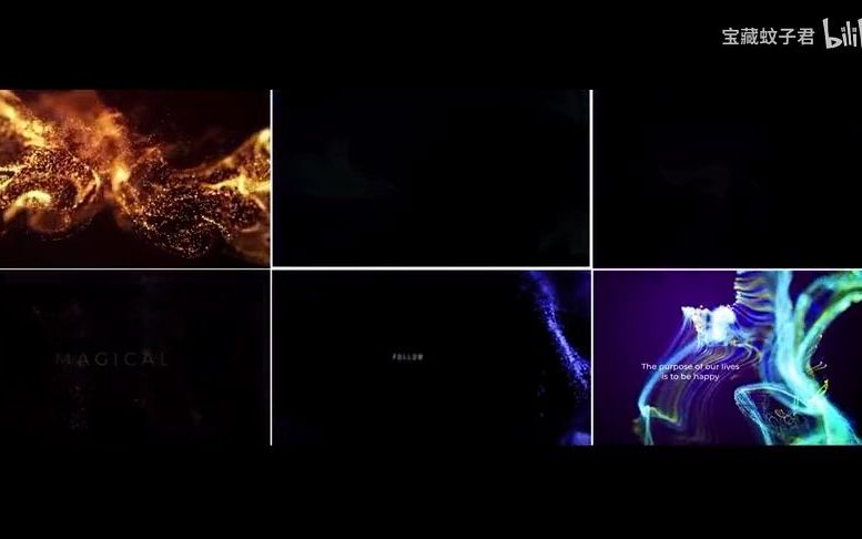 AE模板-6个炫酷多彩抽象流动变形标题和背景动画素材