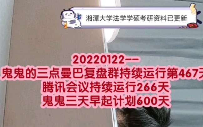 20220122--鬼鬼的三点曼巴复盘群持续运行第467天/腾讯会议持续运行...