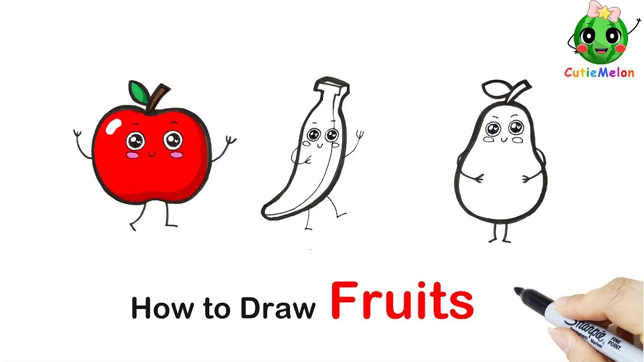 儿童简笔画可爱水果ߍ�ߍ�ߍ�ߍ�ߍ�ߍ�How to Draw Cute ...