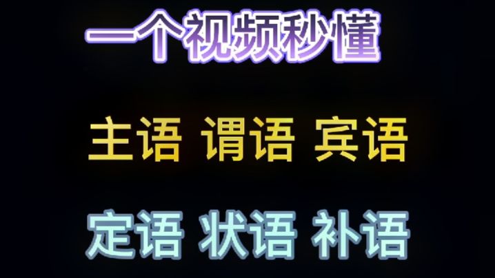 一个视频秒懂,英语主谓宾定状补。#英语#零基础英语