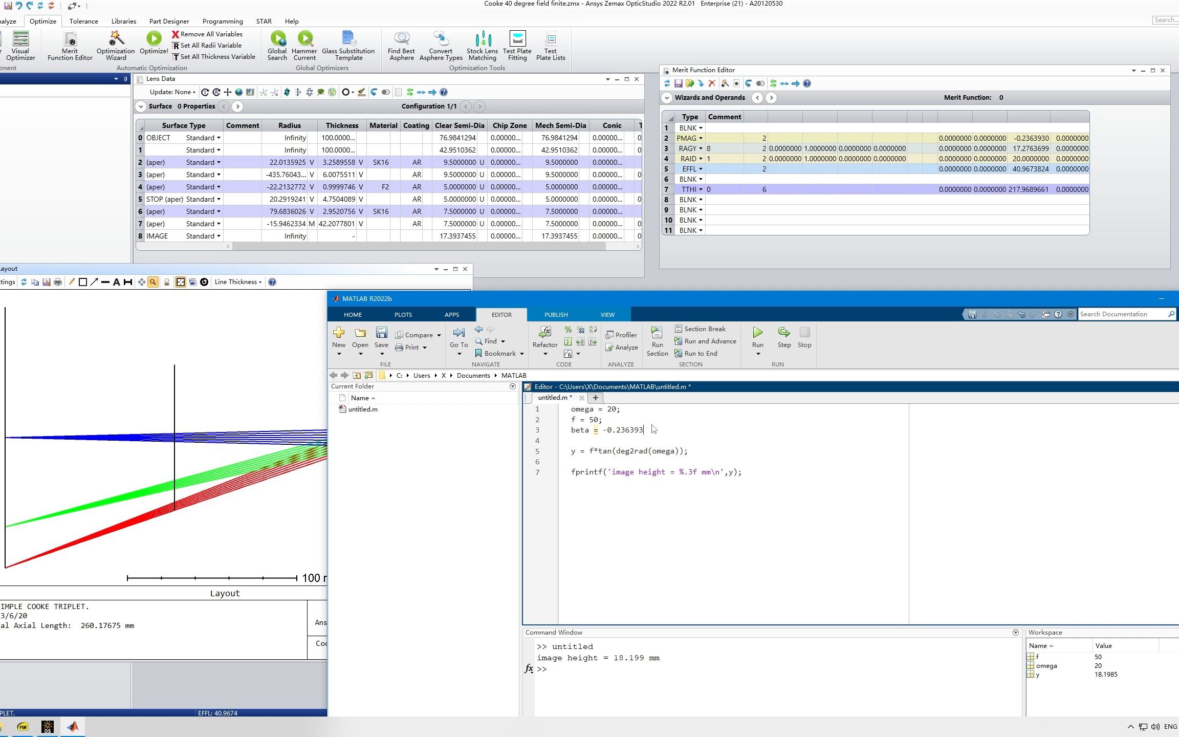 从零开始学习ZEMAX第十一集 像高的理论计算与实际追迹结果的差别