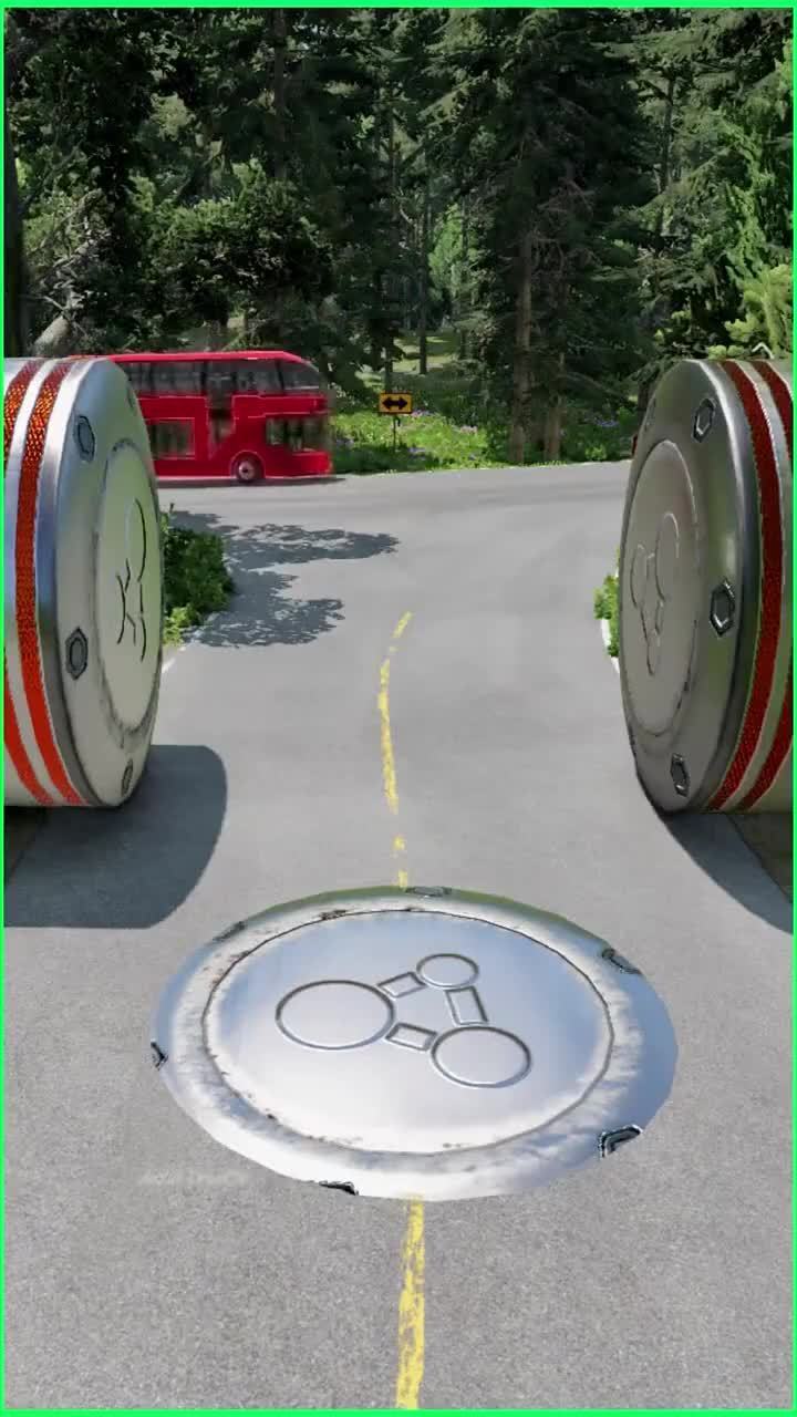 #汽车模拟器 城市公交车护柱碰撞