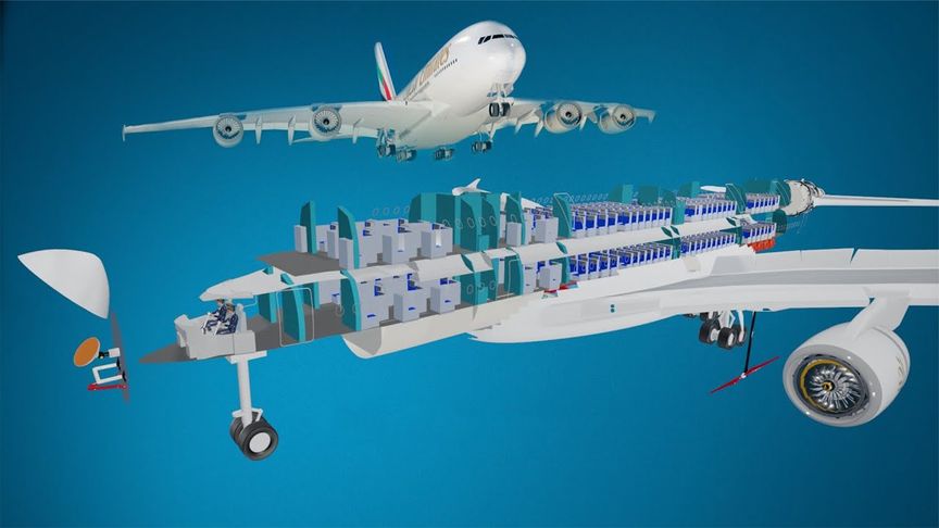 客机内部结构什么样?空客A380拆解3D演示