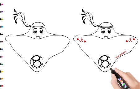 怎样画卡塔尔世界杯吉祥物简笔画卡通绘画宝宝学画画教程视频