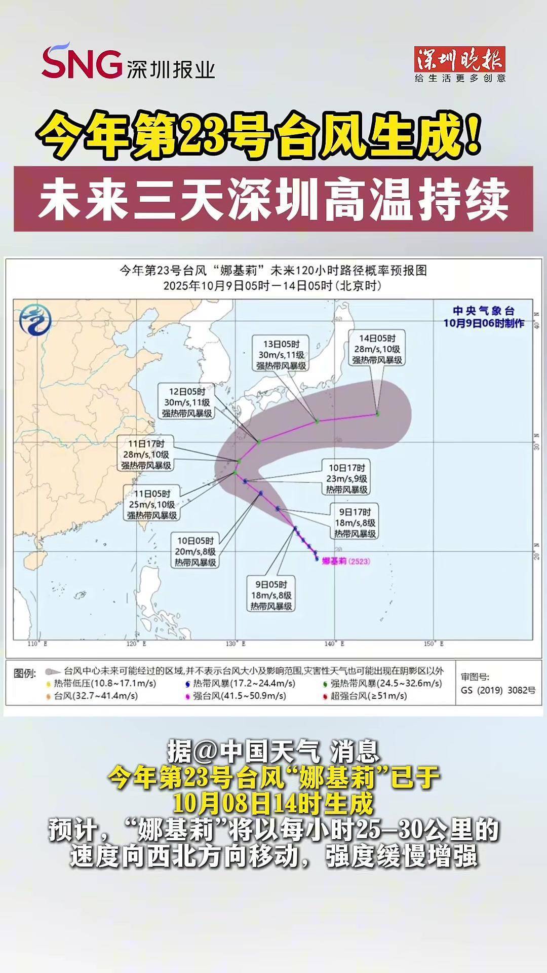 今年第23号台风生成!未来三天深圳高温持续