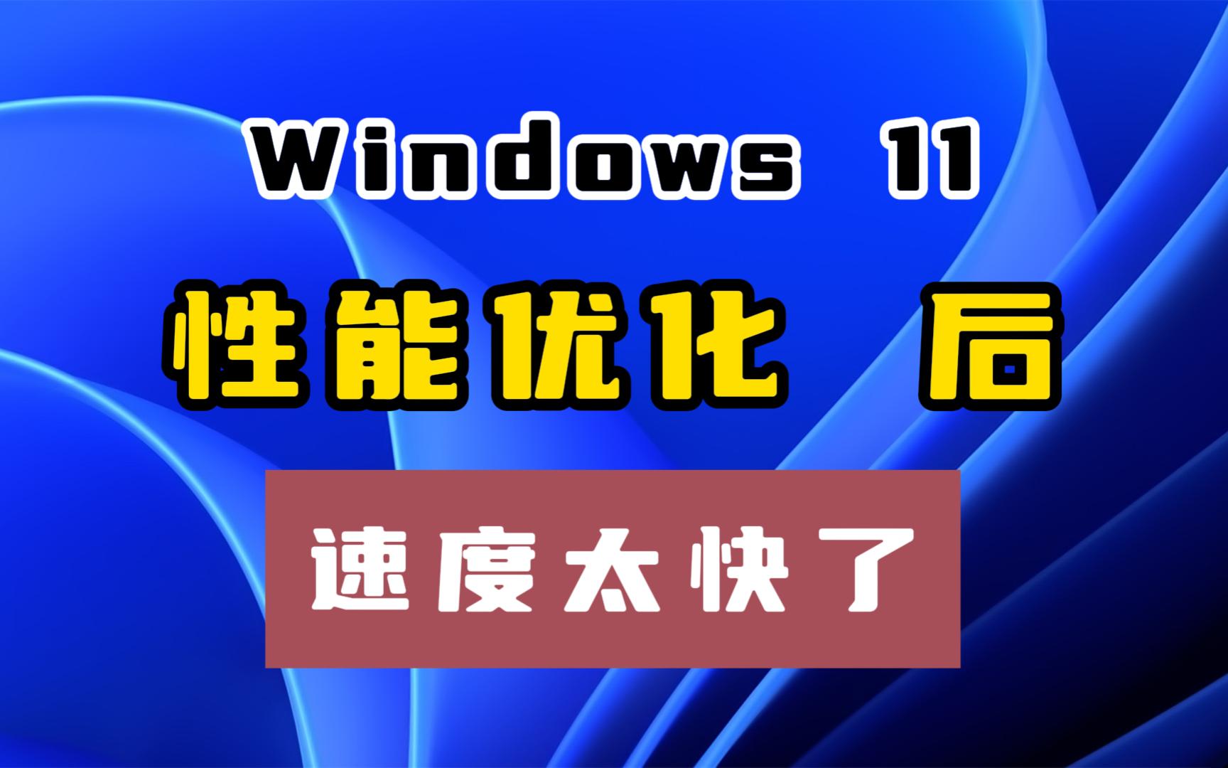 Win11用了这几个方法优化后性能速度直接提升10倍