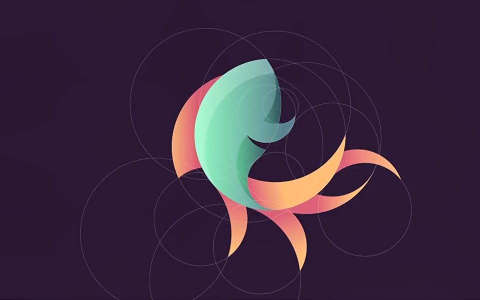 AI教程!教你制作黄金比例小金鱼LOGO