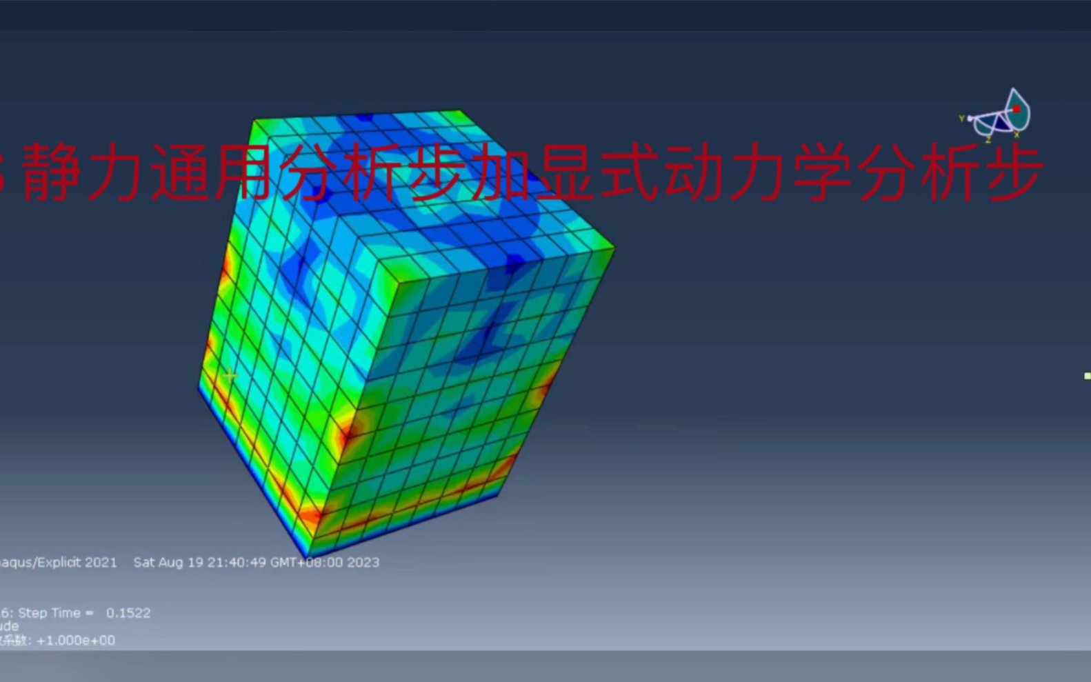 ABAQUS 静力通用分析步加显式动力学分析步 地应力分析步加显式...