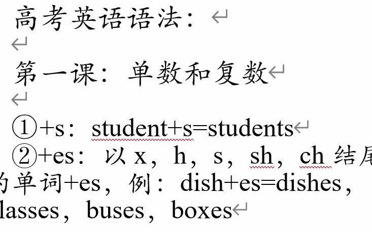 英语语法第一课:名词单复数