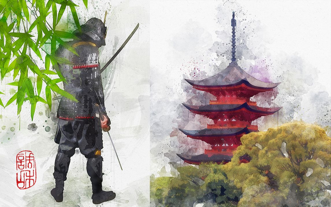 PS把照片变成水彩画古风晕染效果PS动作教程