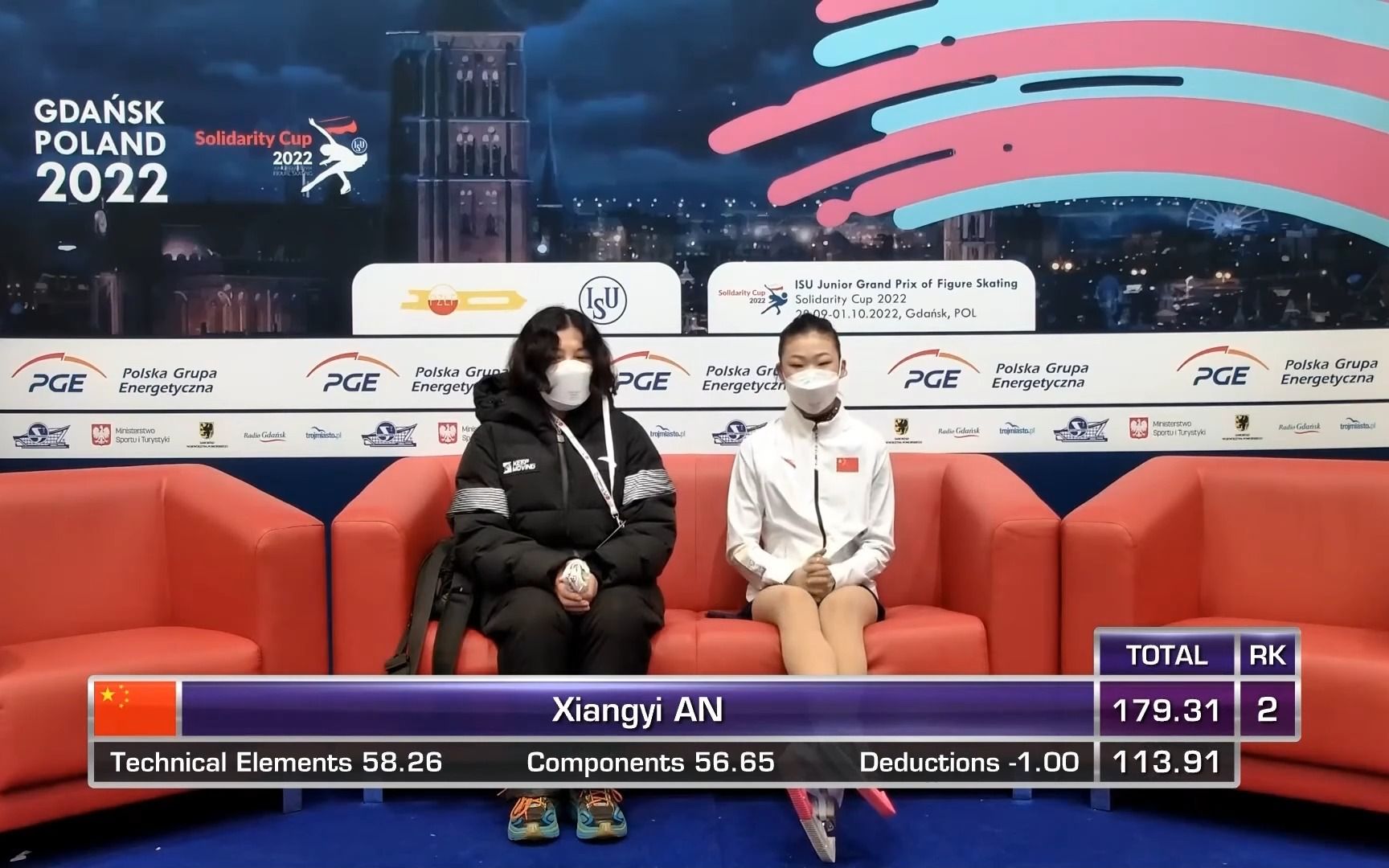 Xiangyi AN 安香怡 | 女子自由滑 | JGPFigure 波兰站 Gdansk 2022