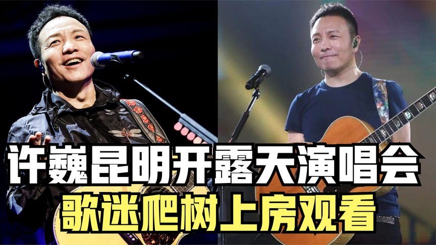 许巍昆明开演唱会,人山人海歌迷爬树上房观看,网友称看了想辞职