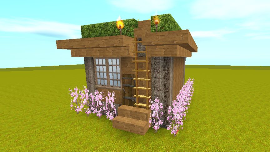 迷你世界:“简朴单人小屋”制作教程!适合一个人居住的温馨小屋