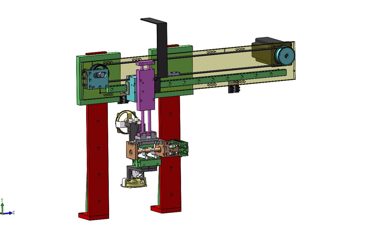 同步带移栽机构设计,摆动气缸旋转90度及夹爪机构设计