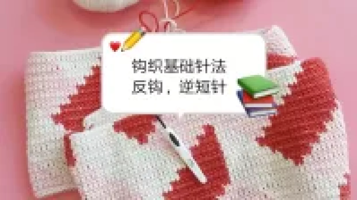 当当手编馆111集:反钩,反短针,倒逆短针钩法钩针新手基础针法教程