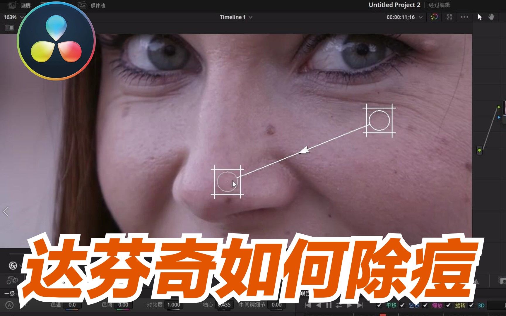 达芬奇18如何美颜祛痘-局部替换工具的使用