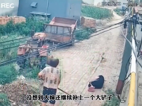 从未见过如此蛮横的大婶,拿着铲子直接给对面的女子一个大比兜!