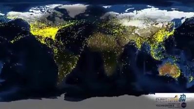 全世界各地飞机24小时内的飞行轨迹 网友:美国头顶上全是飞机!