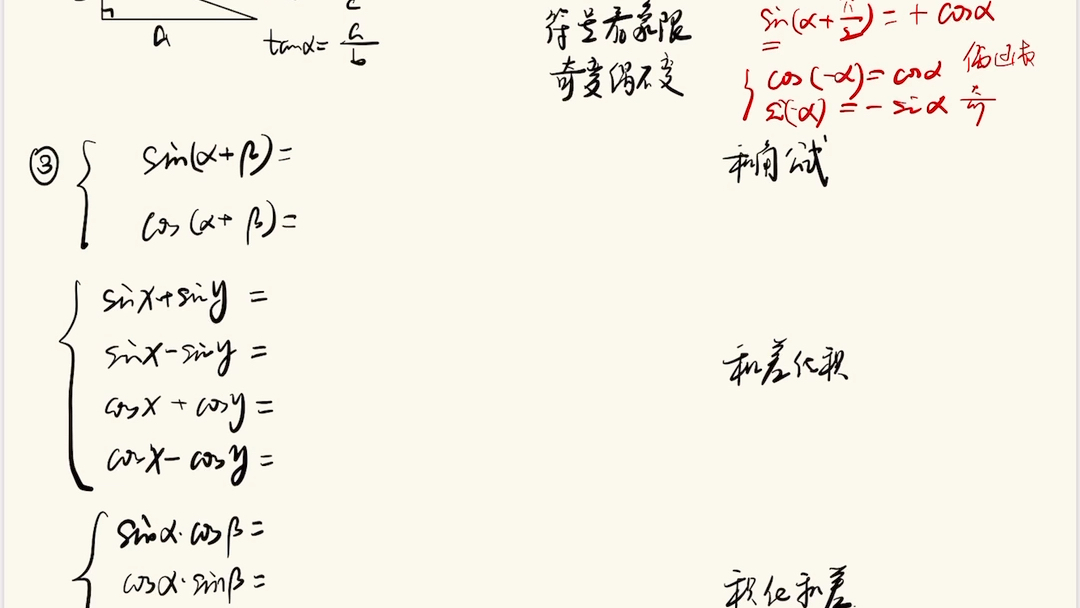 三角函数公式记忆方法,两个公式一个口诀记住所有三角函数