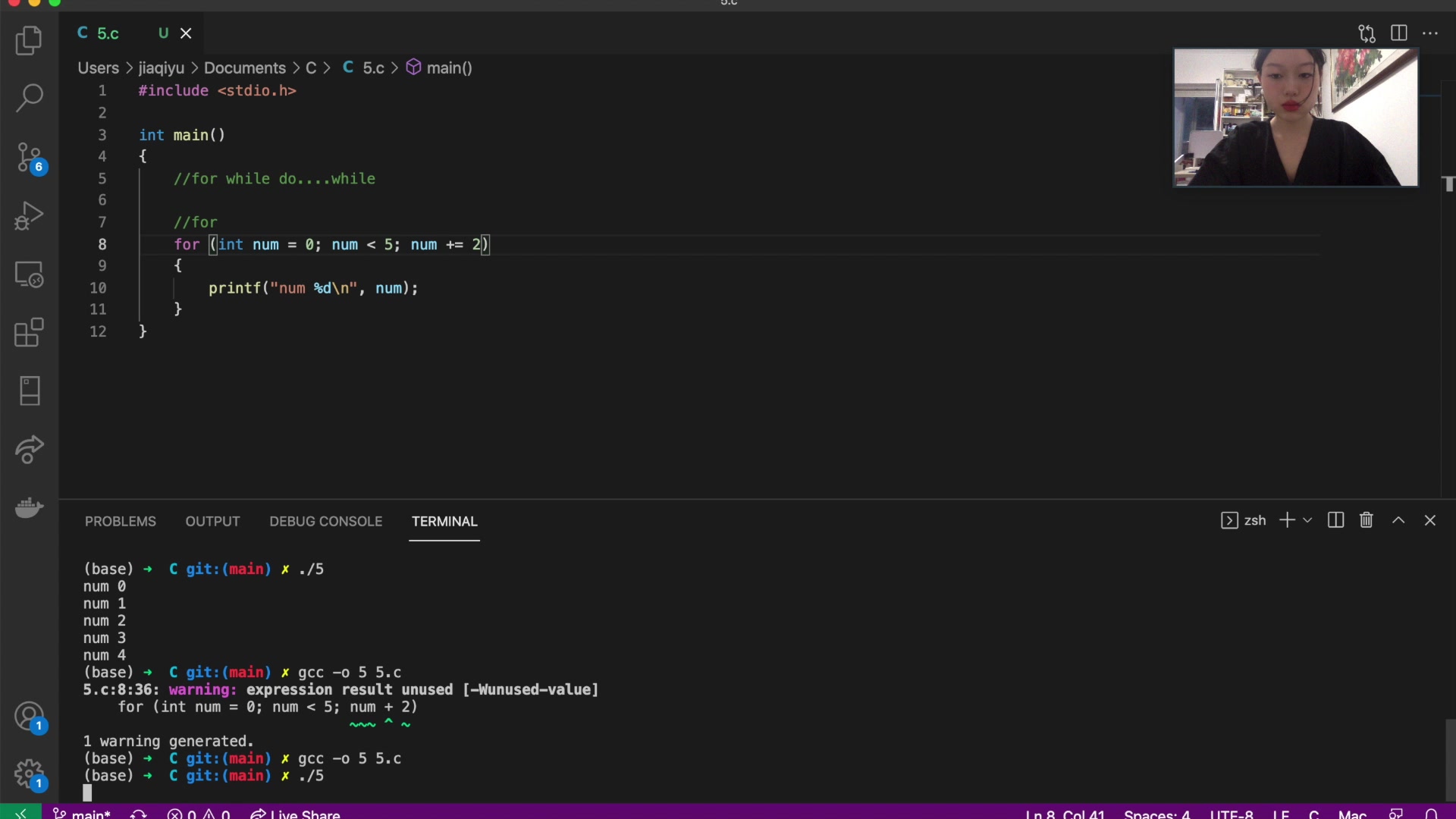 5. C语言-Linux 循环while for do.while (IOS-VScode)