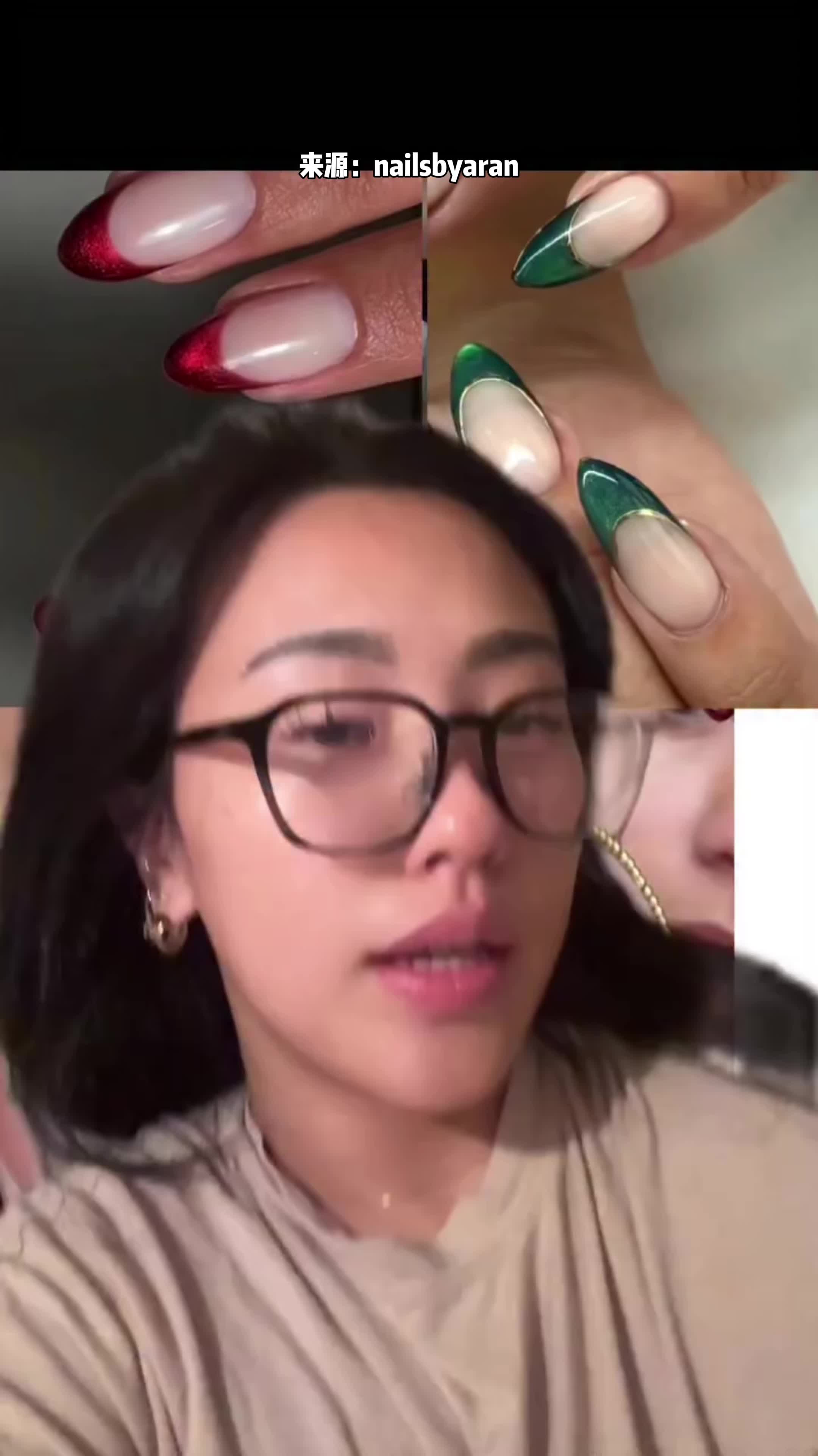 ...金色格纹圣诞美甲 #美甲#圣诞美甲#超好看的美甲 #美甲教程#美甲...