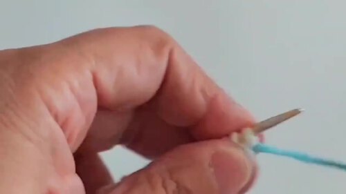 横排双色花样编织教程,简单上下针完成,新手入门必学款