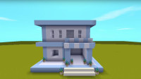 迷你世界:“蓝色小别墅”制作教程!生存也能制作的简约风小别墅