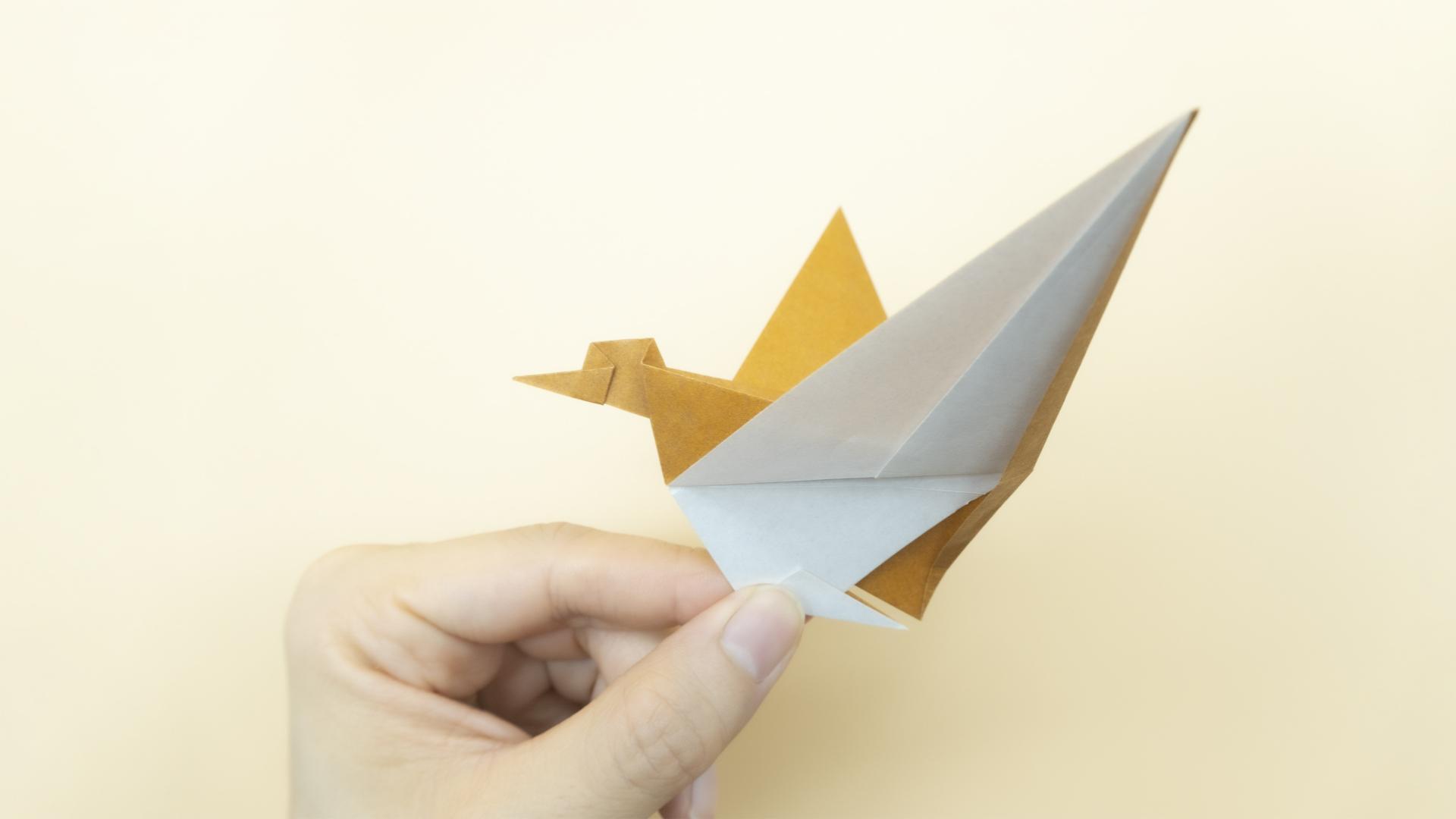 会动的折纸,扑翼大雁,真的是太帅了