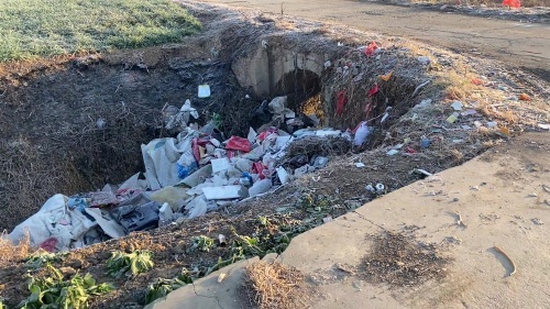 真不明白,为啥垃圾往沟里扔,村里有垃圾桶呀