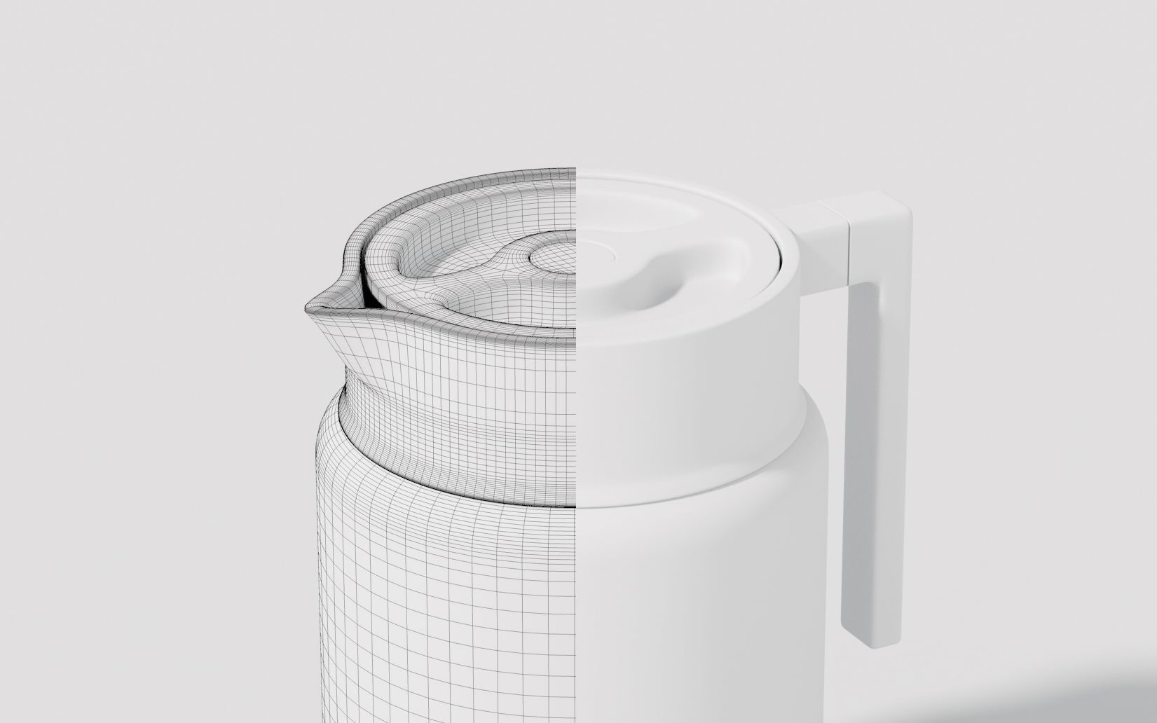 C4D建模渲染-餐厅茶水壶1 异形盖子建模技巧 把手建模技巧 分段卡线...