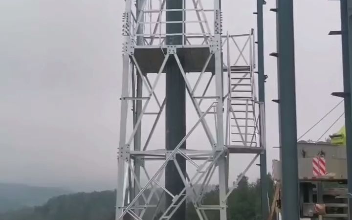 33米玻璃钢烟囱保护架、烟筒支架,钢结构塔、四角塔、接闪杆塔安装...