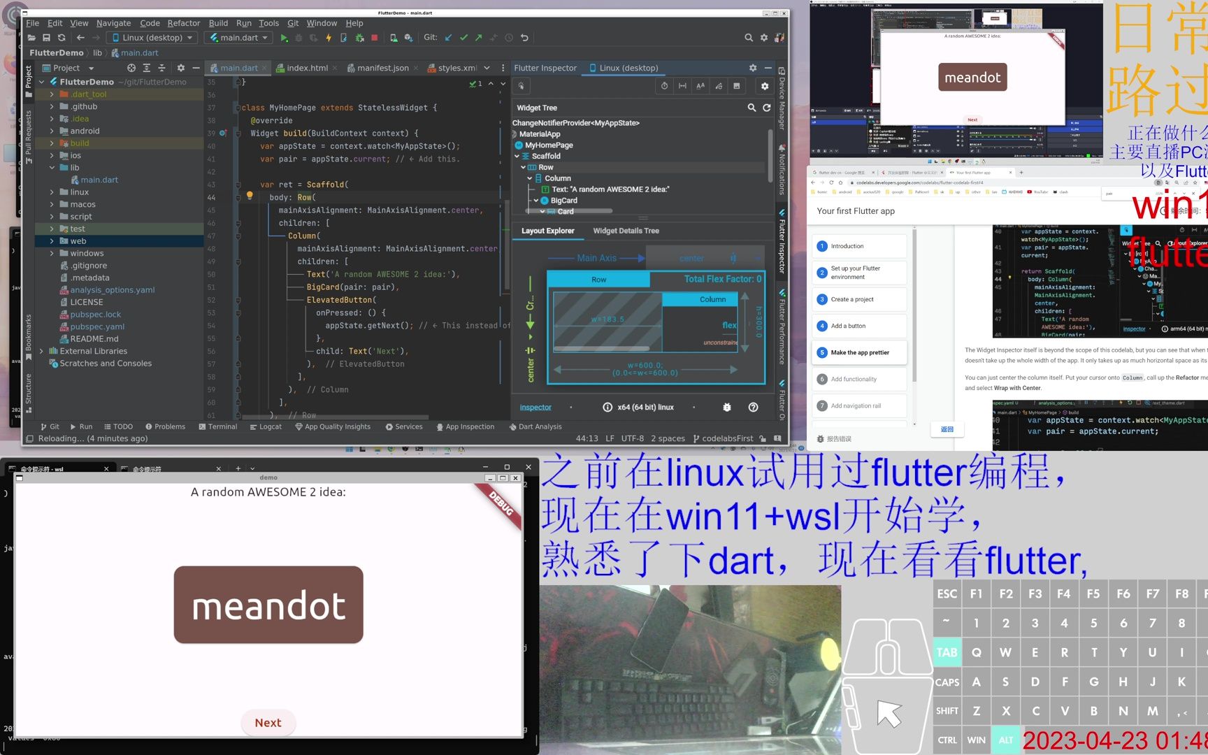 【直播记录】Flutter自学-第3期-试用IDE调试